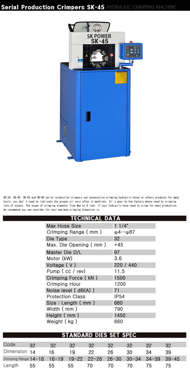 SK-45 > 제품소개 | SK파워 호스압착기